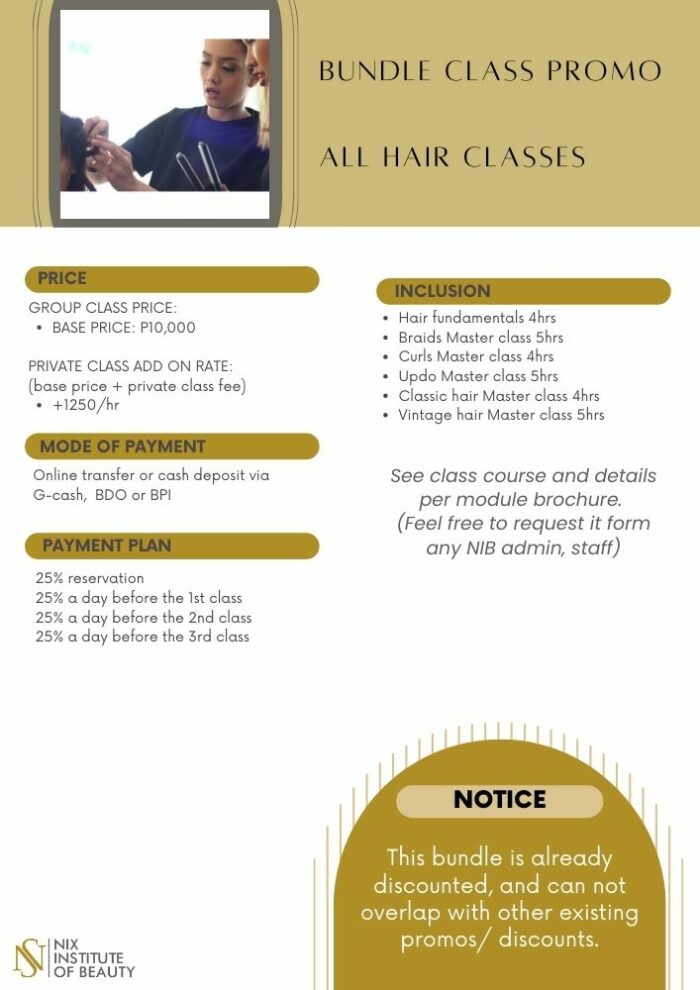 Nix Institute of Beauty | ALL HAIR CLASSES